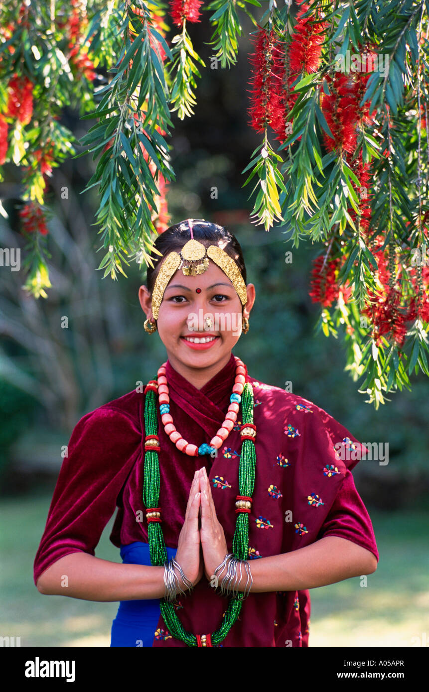 Pokhara, Sorathi Costume Dancer, Day Stock Photo - Alamy