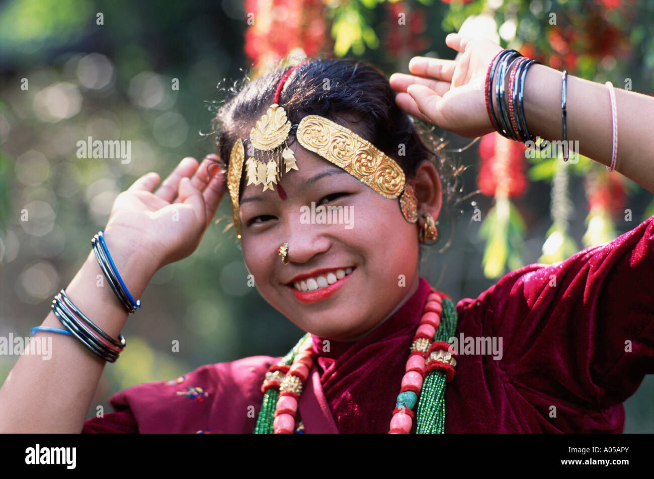 Pokhara, Sorathi Costume Dancer Stock Photo - Alamy