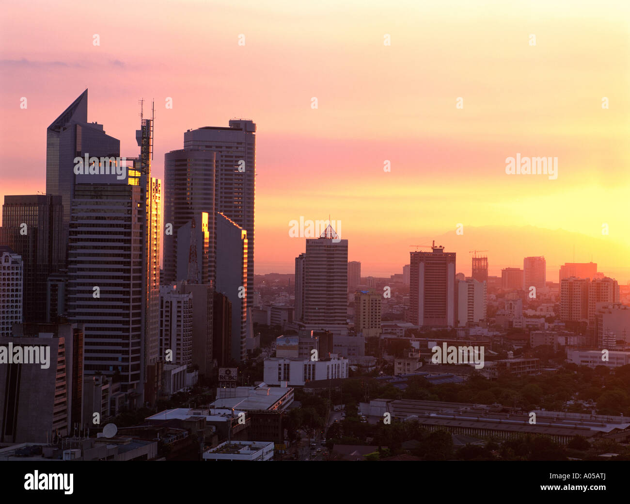 Manila, Makati, Skyline At Sunset Stock Photo - Alamy