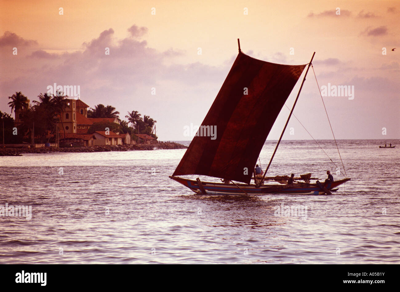 Negombo, Fishing Boat, Sunset, Indian Ocean Stock Photo - Alamy