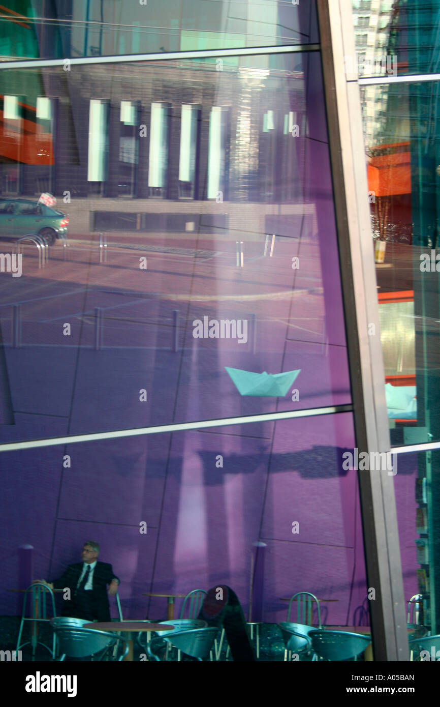 Interior reflection of The Lowry, Salford Quays, Manchester, UK Stock ...