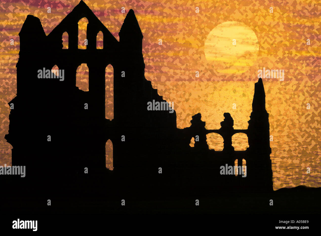 Whitby silhouette abbey ruin hi-res stock photography and images - Alamy