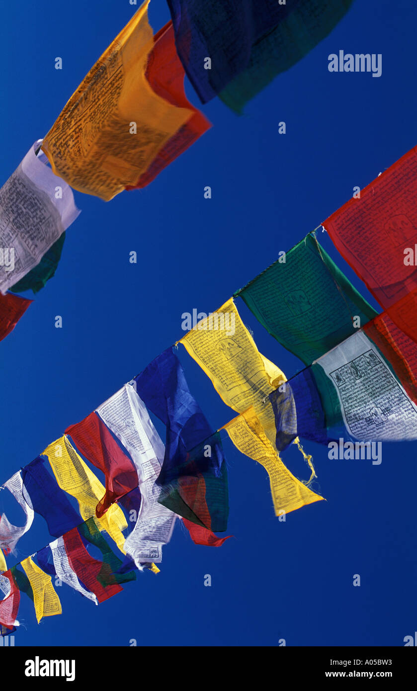 buddhist prayer flags Stock Photo - Alamy