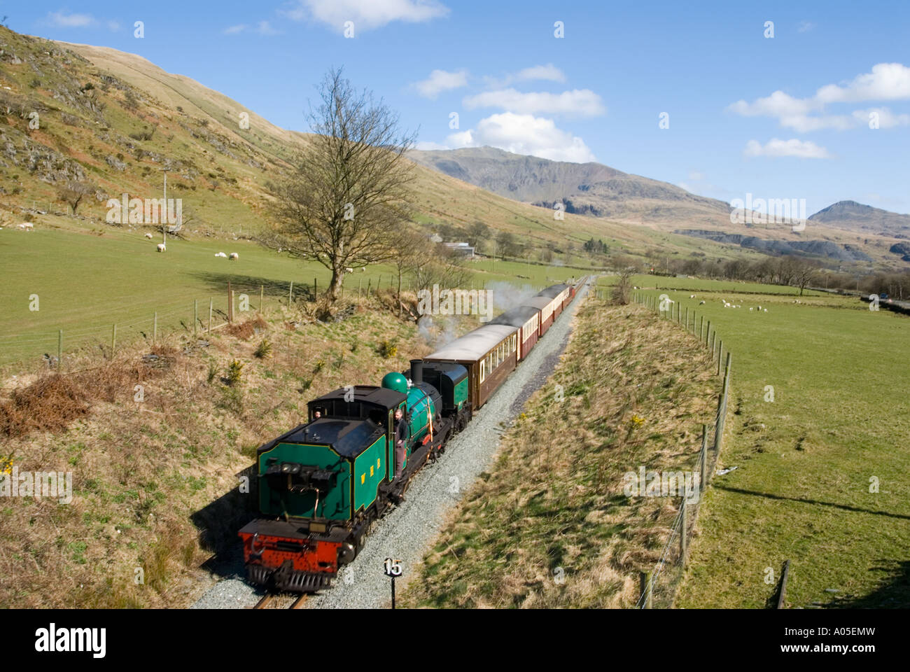 Train and Mountains Welsh Highland Railway North West Wales Stock Photo ...
