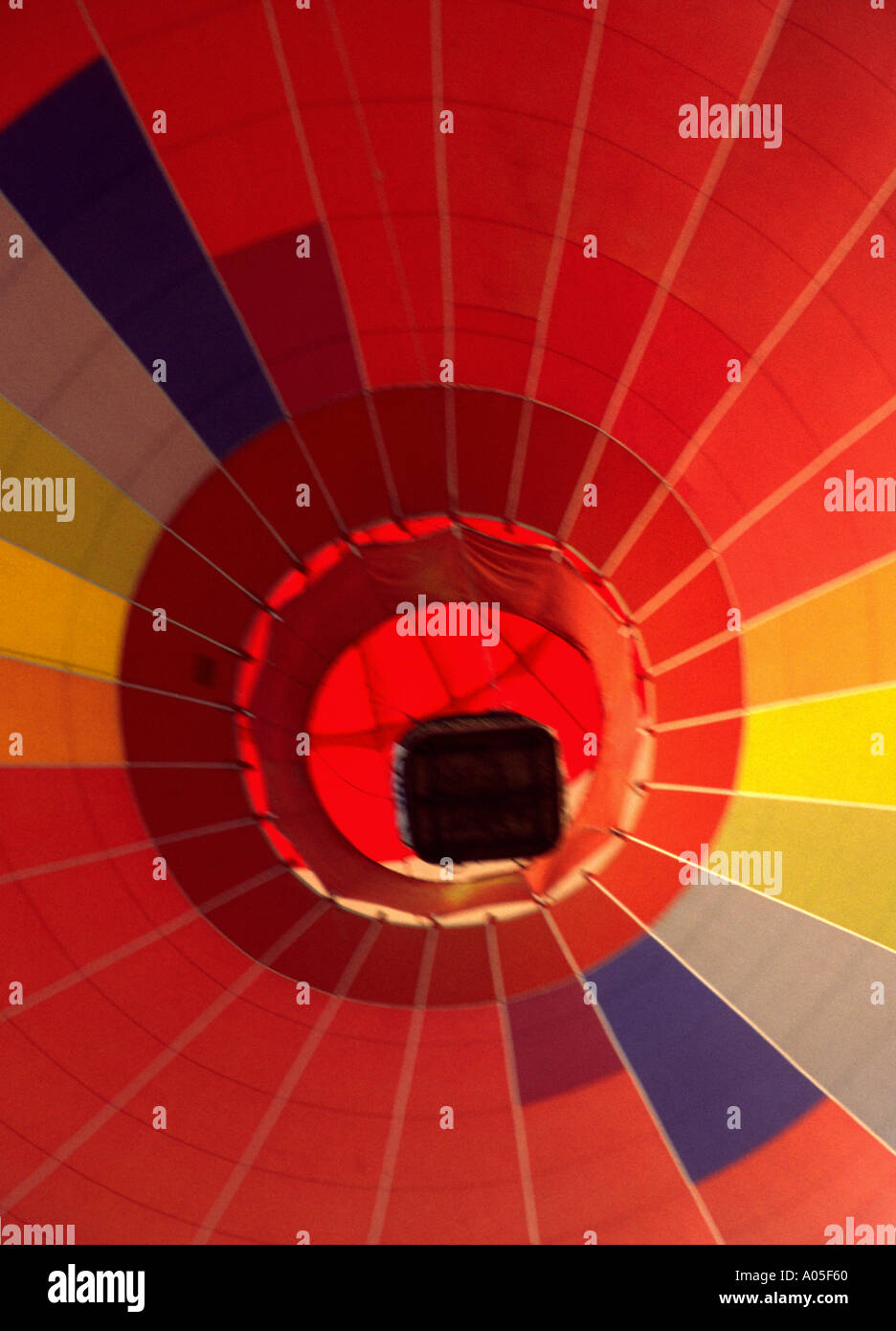 Color display hot air balloon rising overhead under view 107 Stock ...