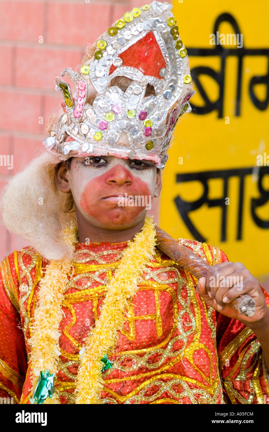 Young boy dancer in costume in New Delhi India Stock Photo - Alamy