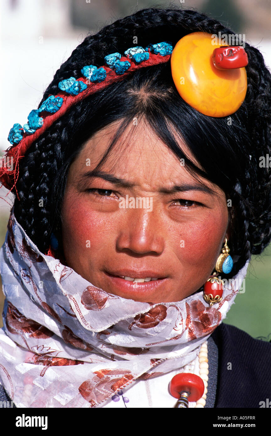 Tibet, Lhasa, Tibetan Girl, Day Stock Photo - Alamy