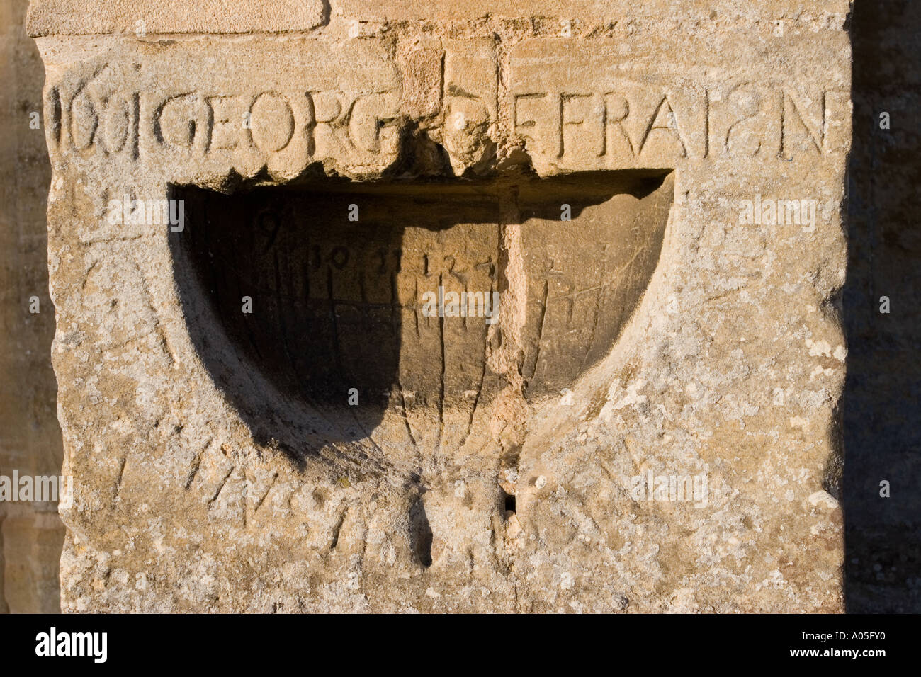 Sundial All Saints, Hillesden Parish Church Bucks Stock Photo - Alamy
