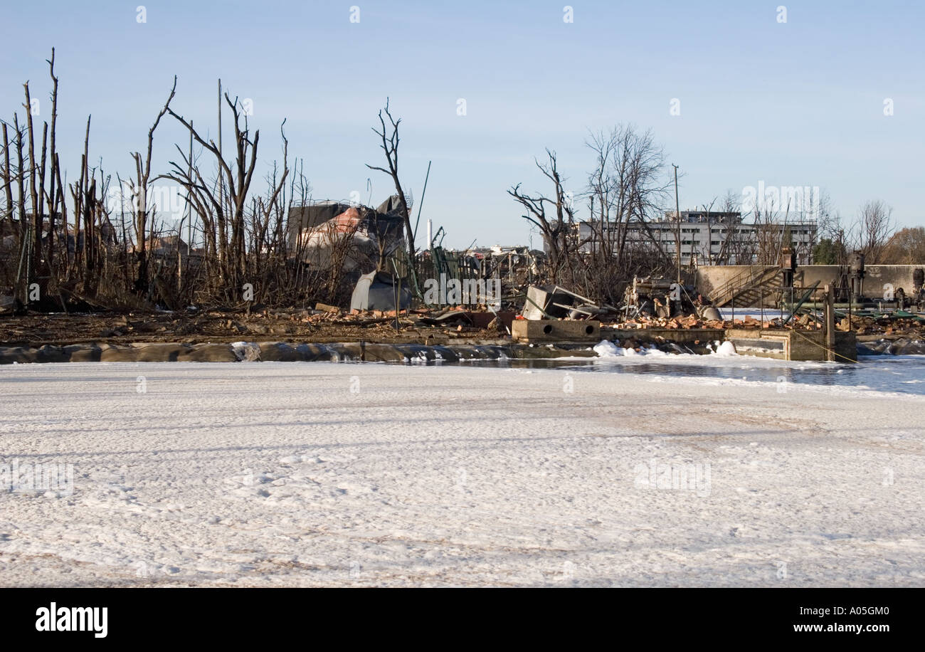 Buncefield Oil Depot Fire aftermath Hemel Hempstead Hertfordshire Stock ...