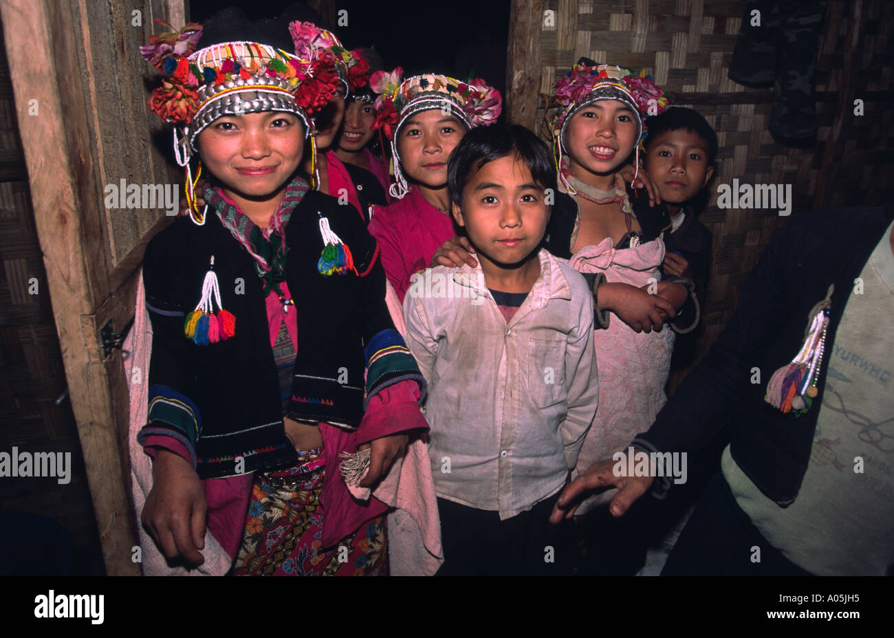 Akha children. Muang Sing district, Luang Nam Tha, Laos Stock Photo - Alamy