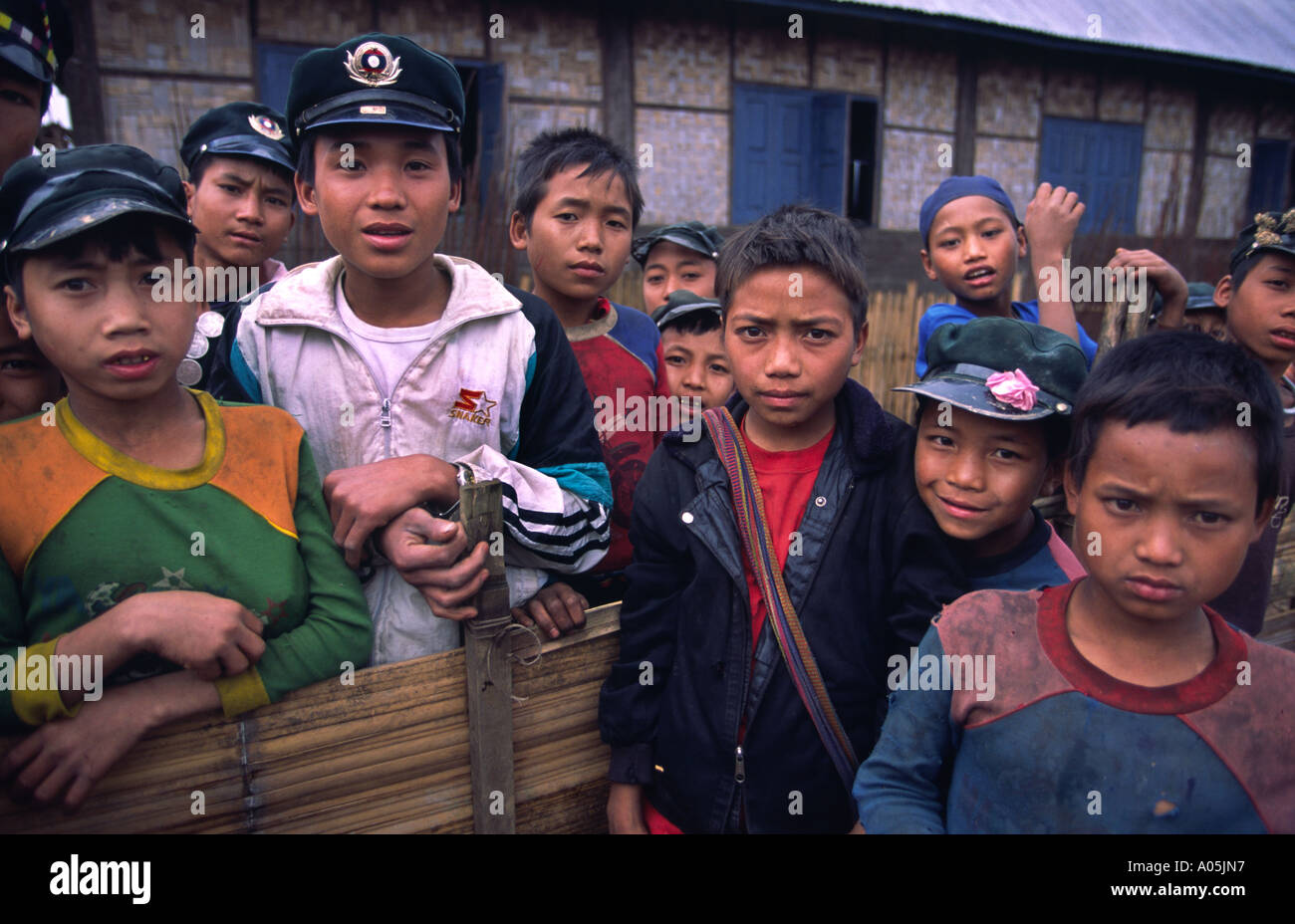 Akha boys. Muang Sing district, Luang Nam Tha, Laos Stock Photo - Alamy