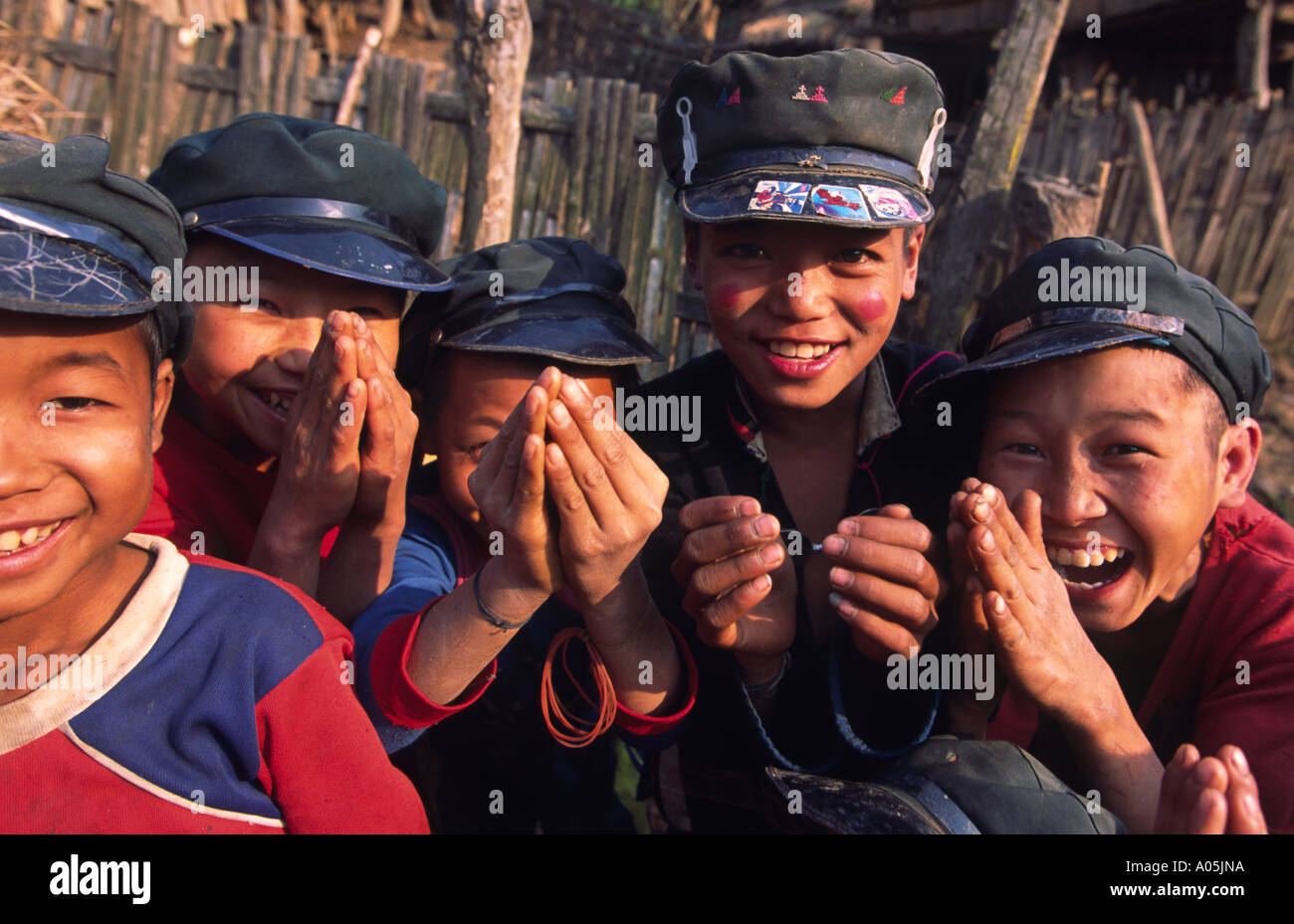 Akha boys. Muang Sing district, Luang Nam Tha, Laos Stock Photo - Alamy