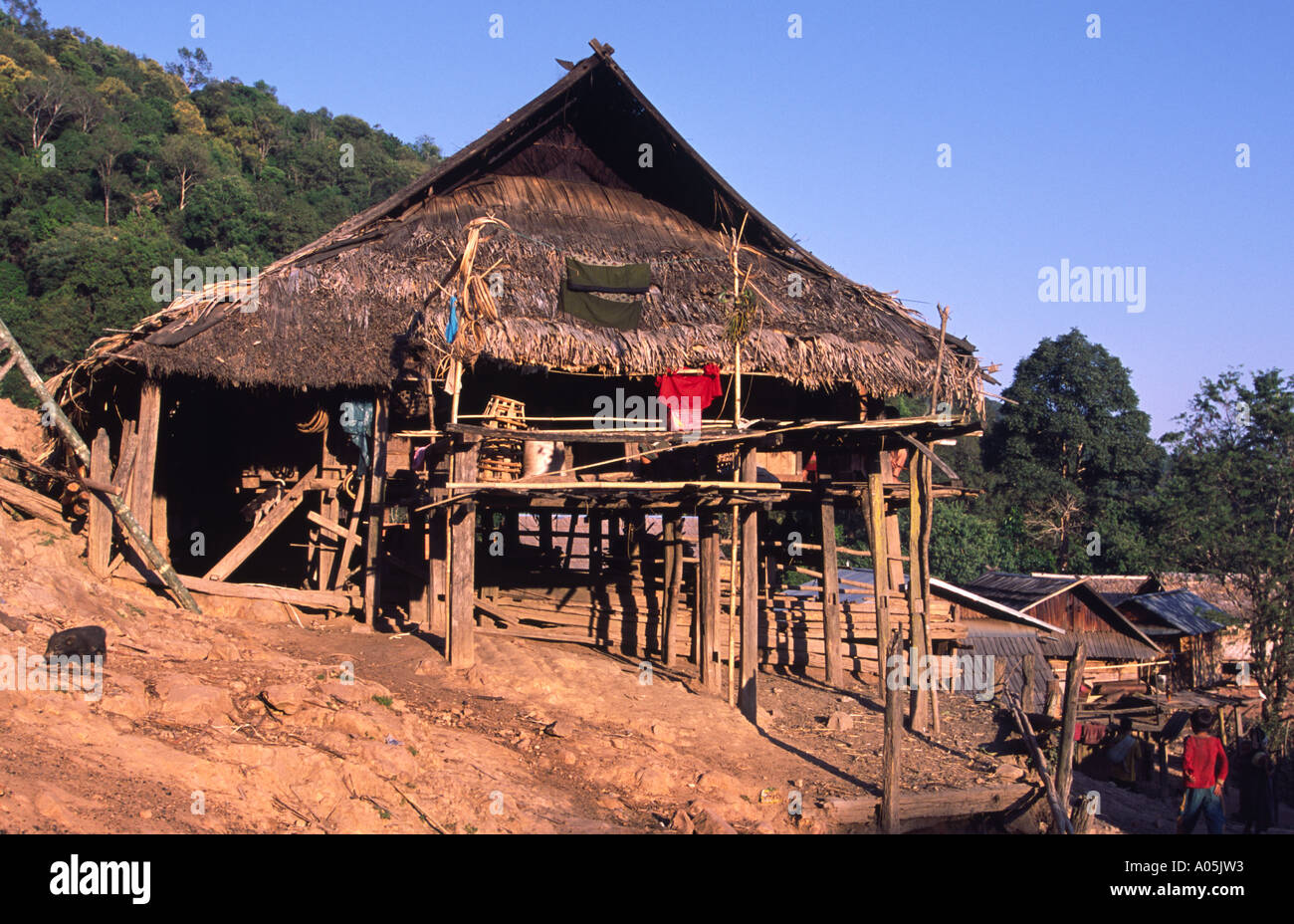 Akha village. Muang Sing district, Luang Nam Tha, Laos Stock Photo - Alamy