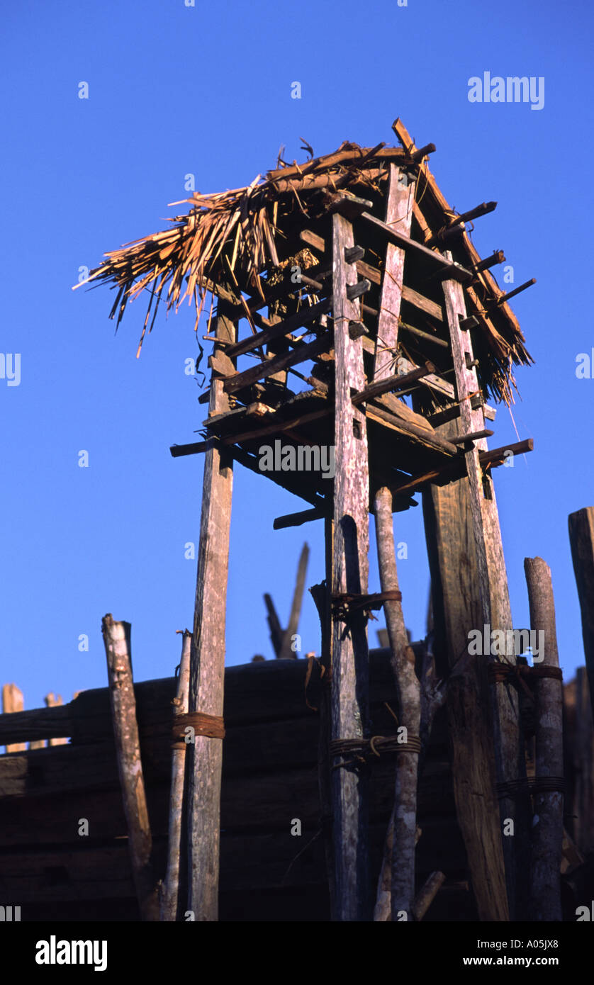 Spirit house in an Akha village. Muang Sing district, Luang Nam Tha ...