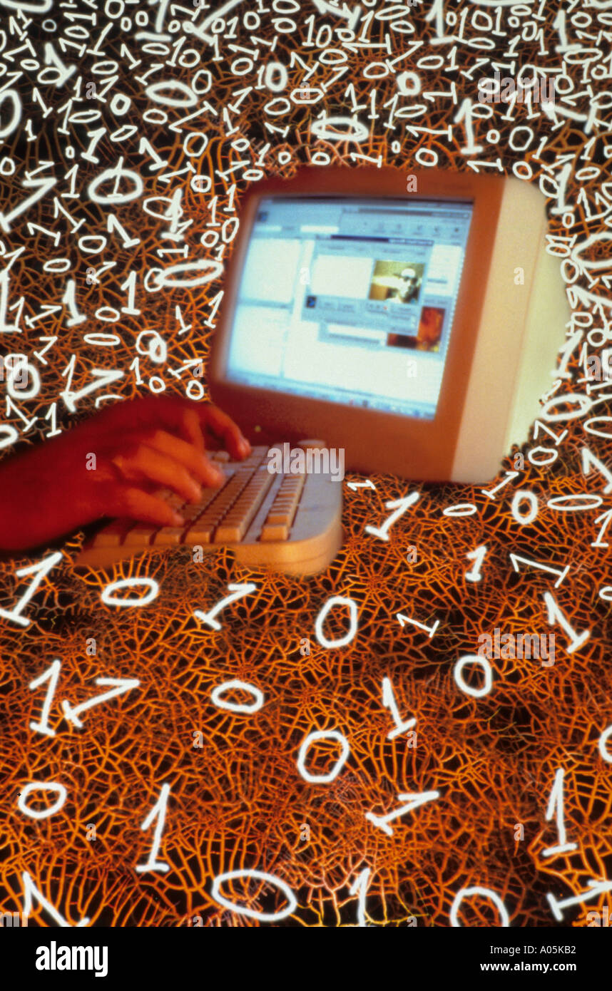 Computer generated illustration of someone internet surfing with ...