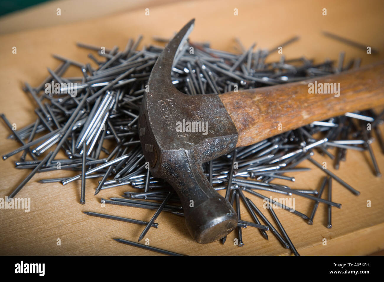 Hammer and nails Stock Photo - Alamy