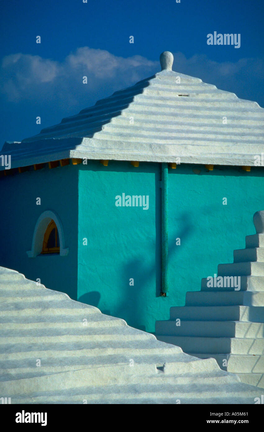 The white stone roofs and pastel architecture of Sandy Parish Bermuda ...