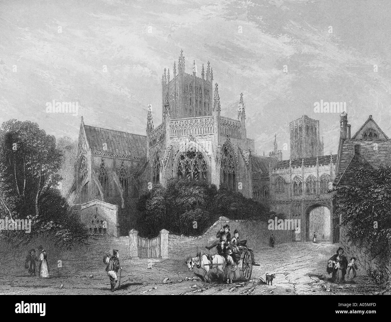 Wells Cathedral View of the Chapter House and Eastern Gate with the ...