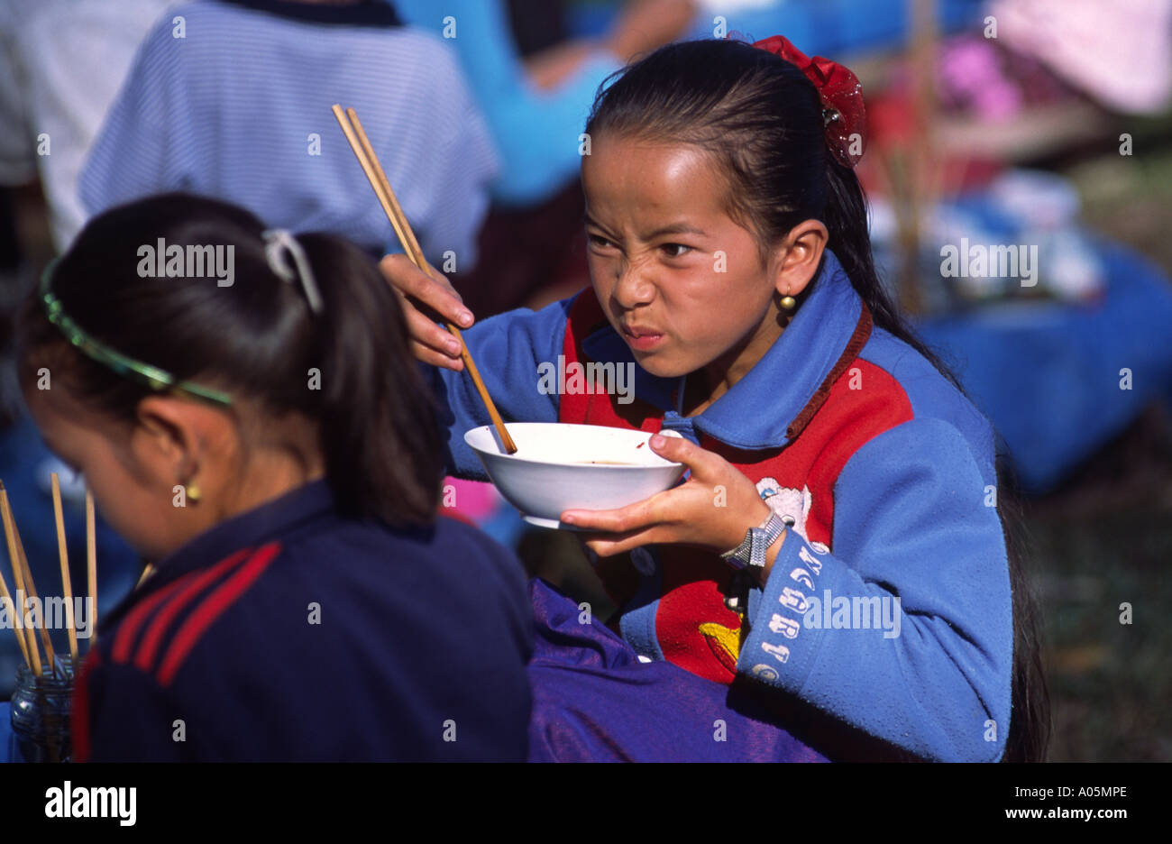 Lao girls. Muang Sing, Luang Nam Tha, Laos Stock Photo - Alamy