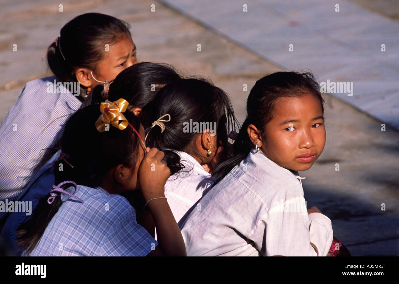 Lao girls. Muang Sing, Luang Nam Tha, Laos Stock Photo - Alamy