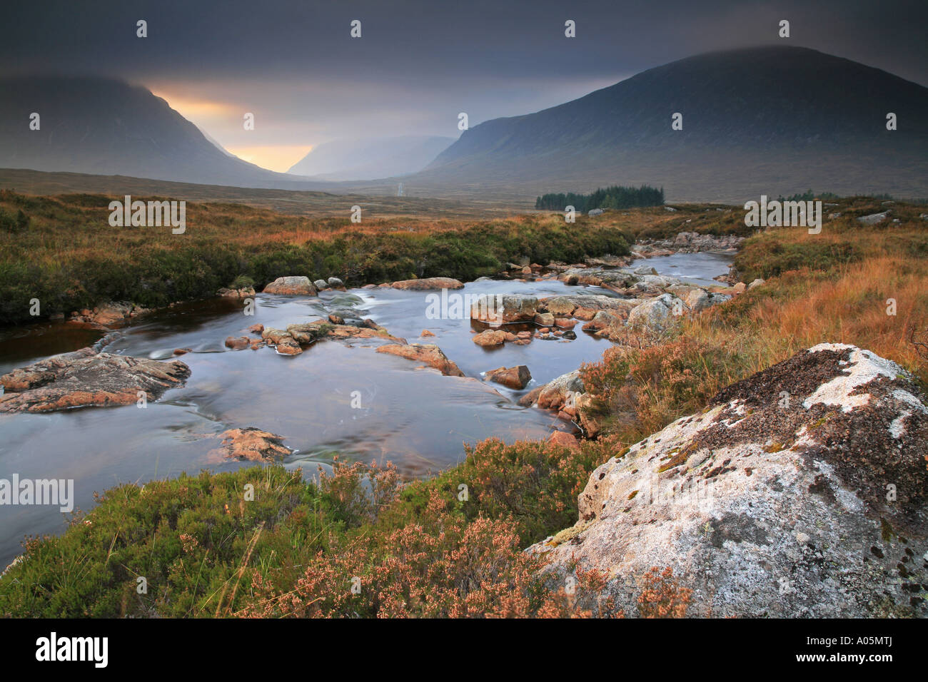 View across a river in Glencoe Scotland UK Stock Photo - Alamy