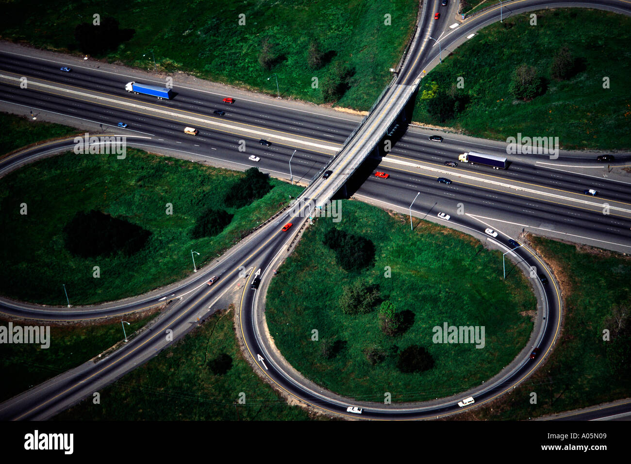 Traffic flowing on california freeway hi-res stock photography and ...