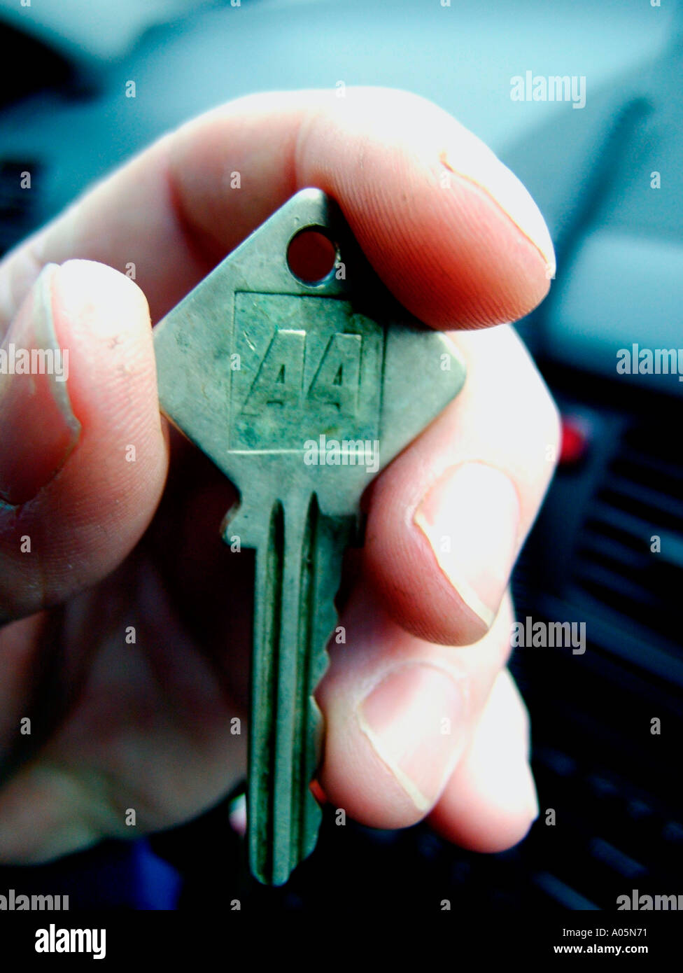 hand holding AA box key Stock Photo - Alamy