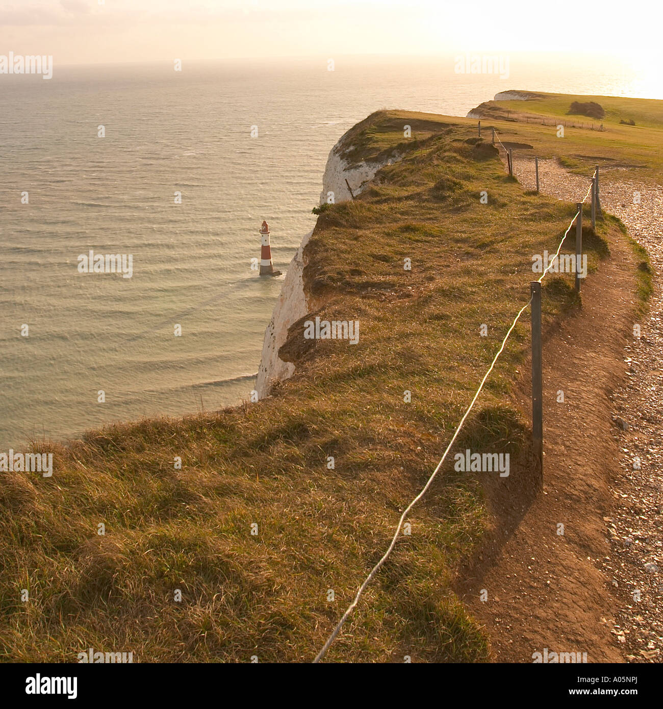 Lighthouse off of Beachy Head England Stock Photo - Alamy