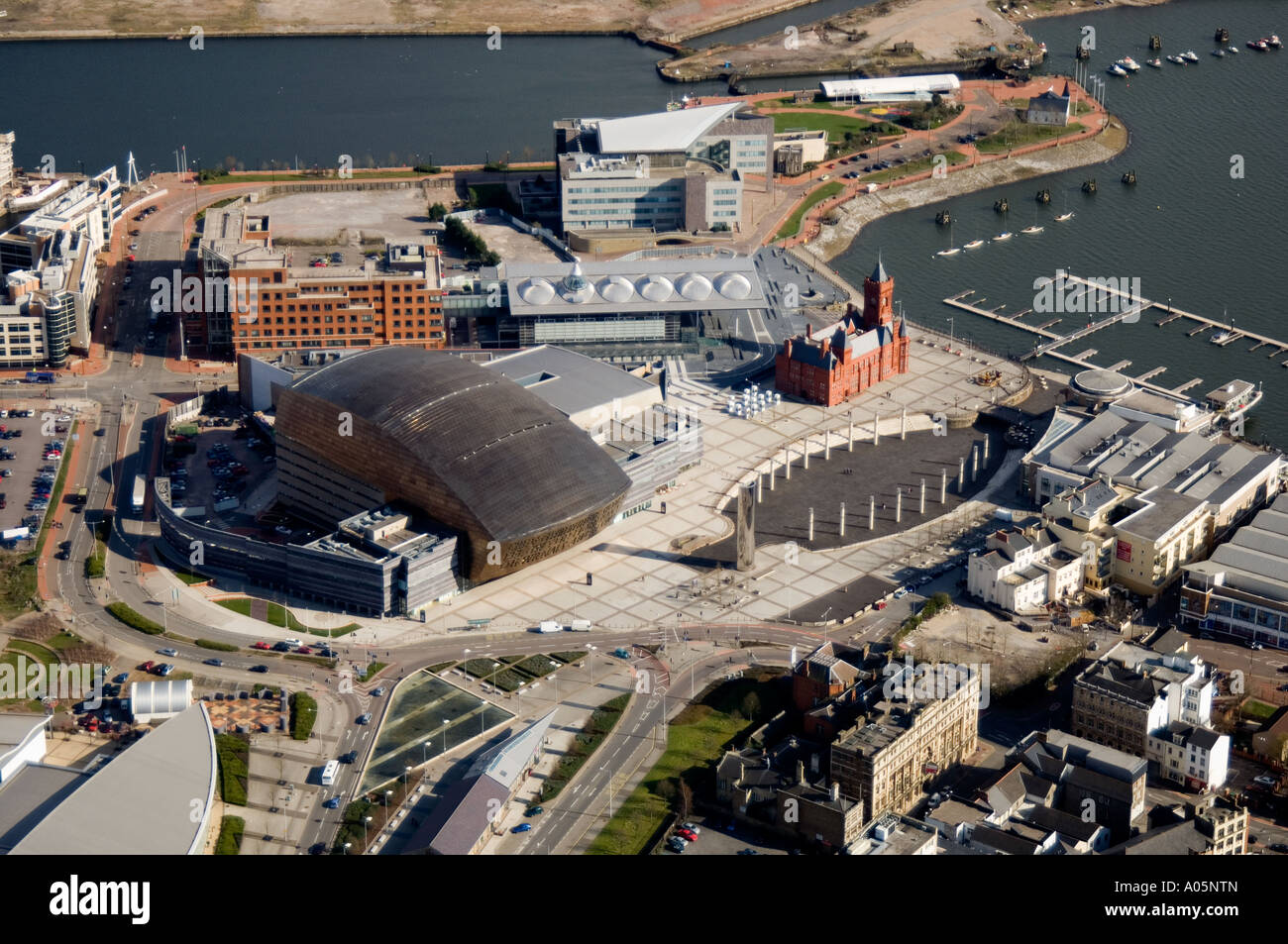 Aerial Wales Millennium Centre Pierhead Building National Assembly for ...
