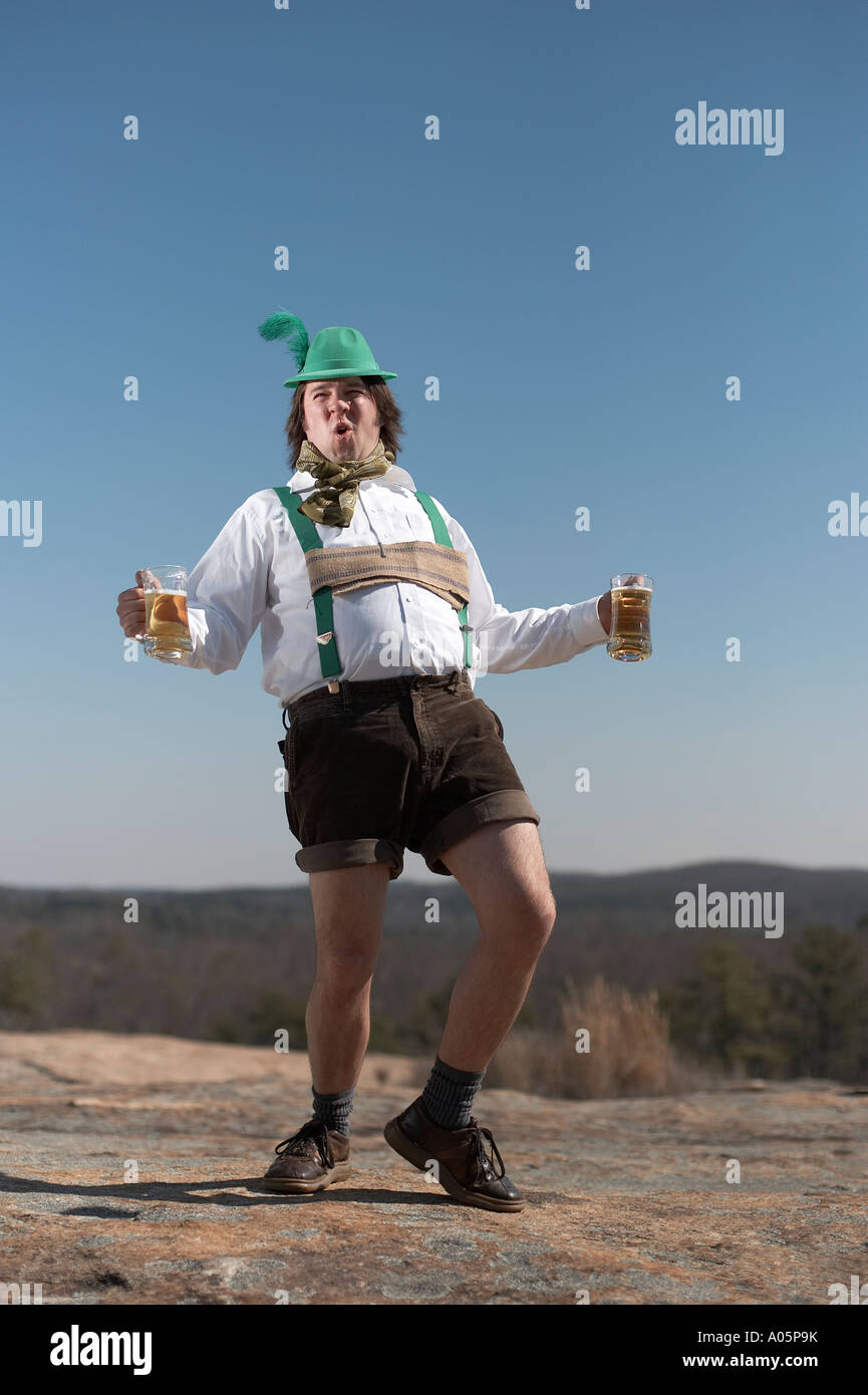 Redneck German on Mountain Top Stock Photo - Alamy