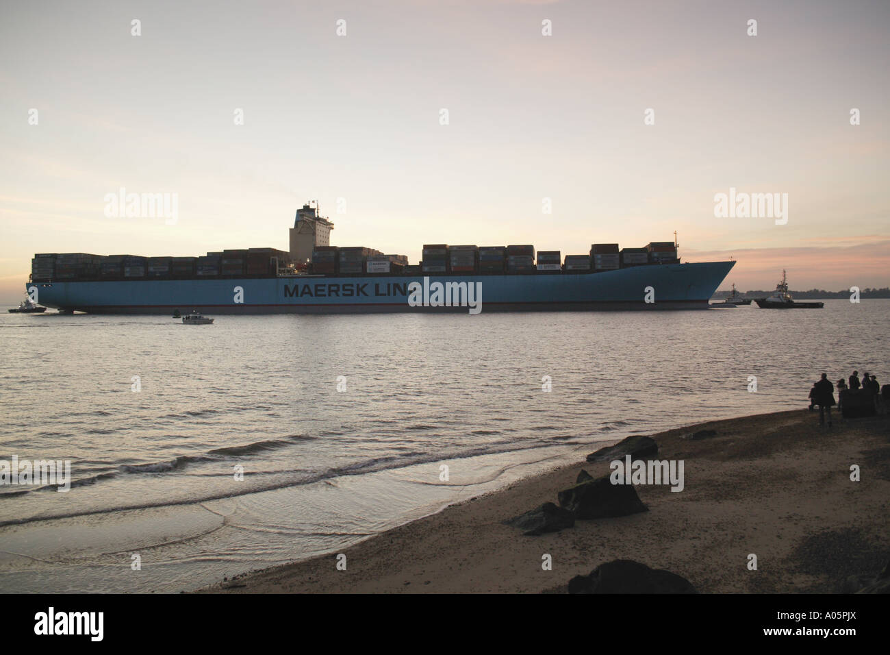 Emma Maersk 3 - world's largest container ship afloat, as of 2006 Stock ...