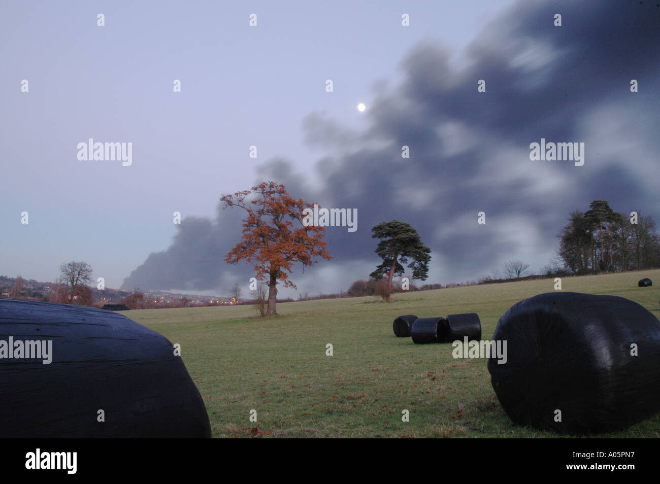 Buncefield Oil Depot Explosion Stock Photo - Alamy