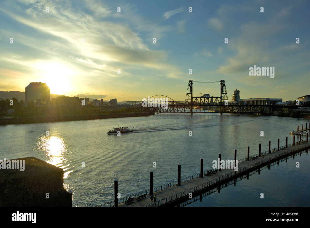 board walk on the Williamette River Portland Oregon USA Stock Photo - Alamy