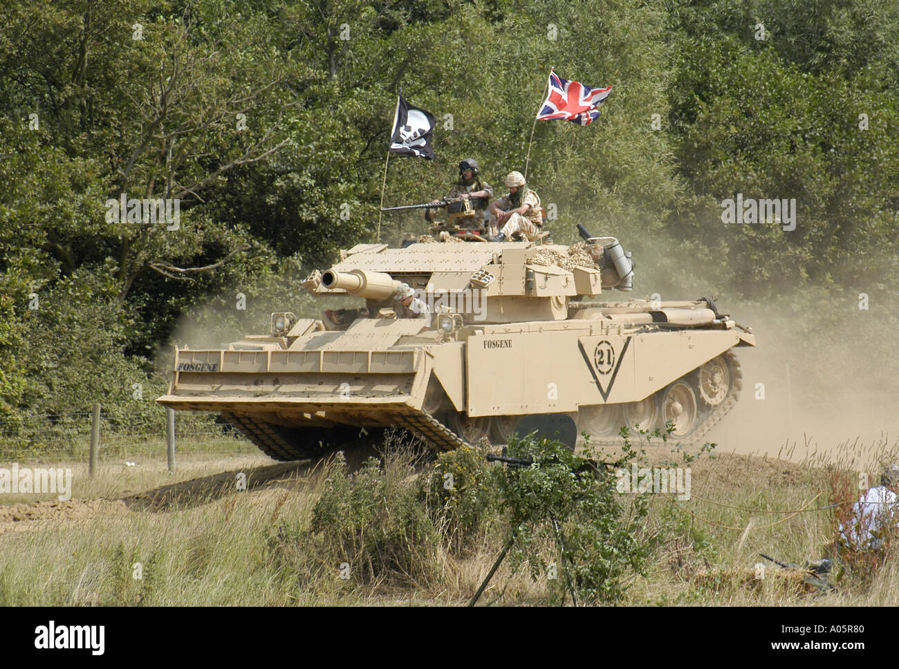 Challenger 1 main battle tank fitted with bulldozer blade at the 2004 ...