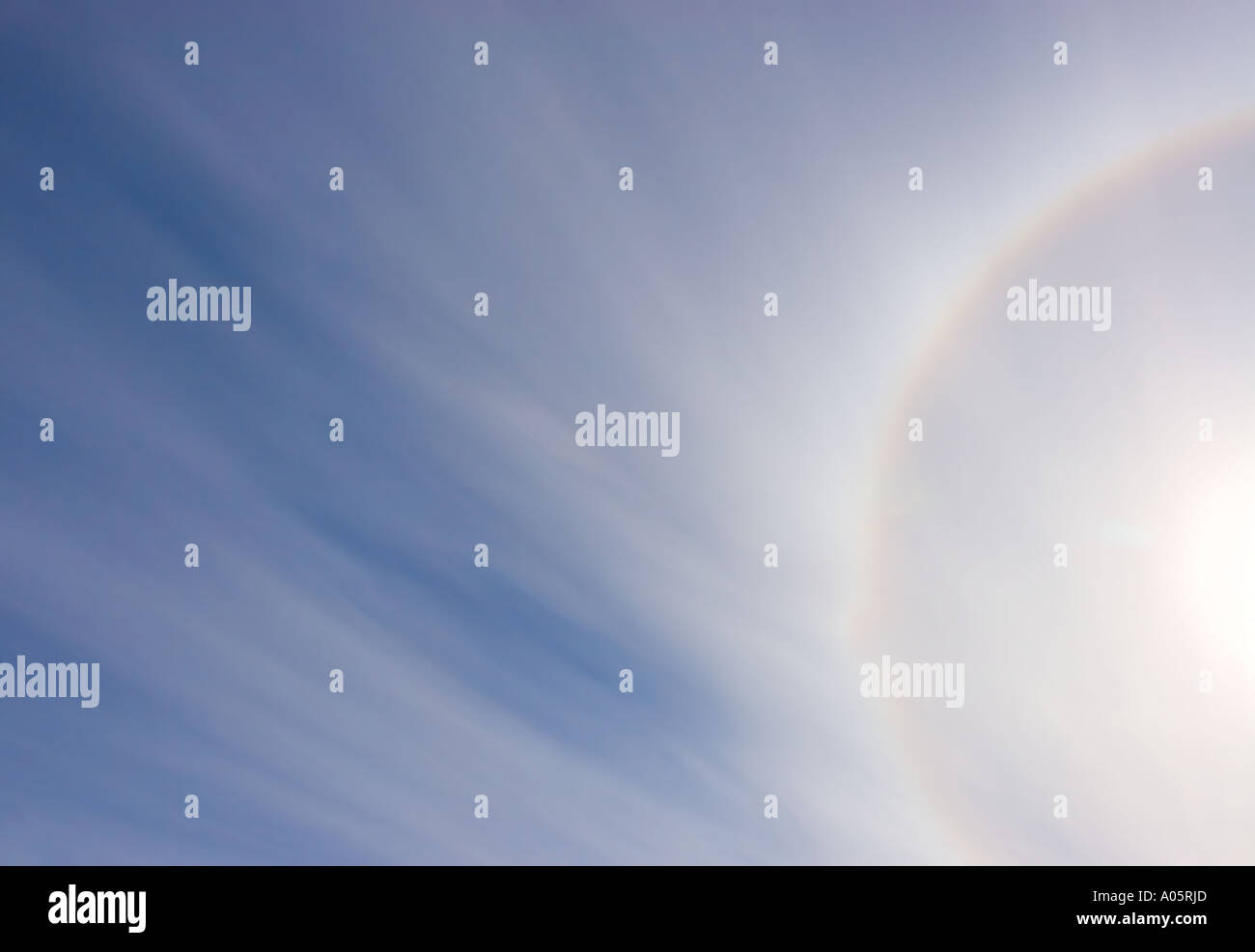 Created by sunlight refracting from ice crystals in clouds hi-res stock ...