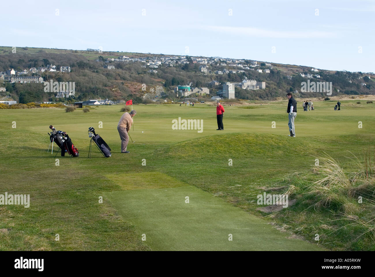 Golfers Harlech Golf Club North West Wales Stock Photo - Alamy