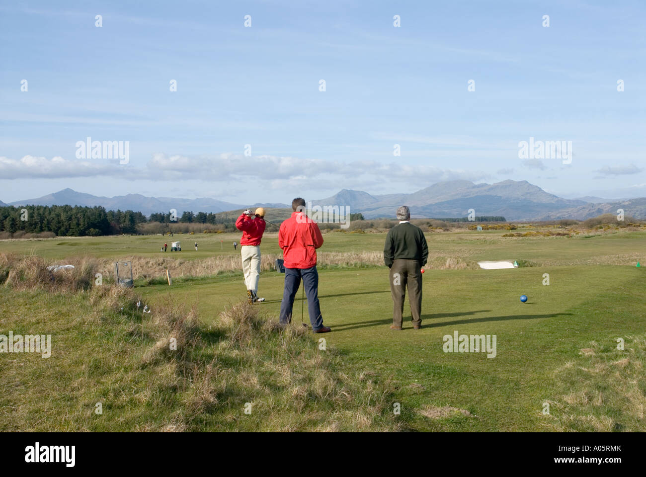 Golfers Harlech Golf Club North West Wales Stock Photo - Alamy