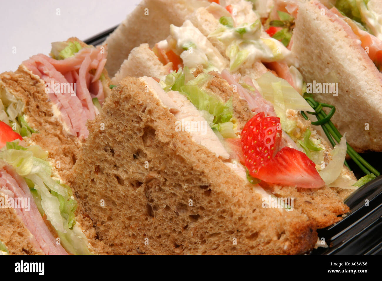 Food plate of mixed sandwiches Stock Photo - Alamy