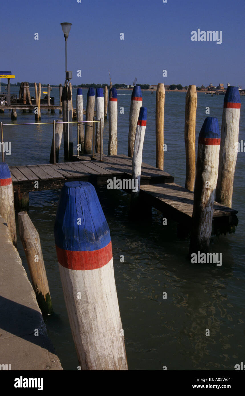 quay and jetty in the Murano Island lagoon of Venice Italy Stock Photo ...