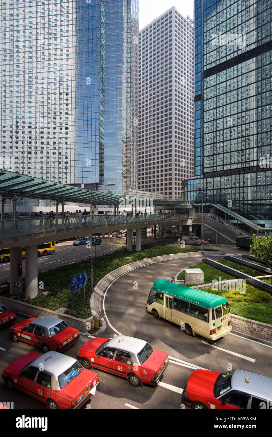 Modern office buildings in the busy Central Business district of Hong ...