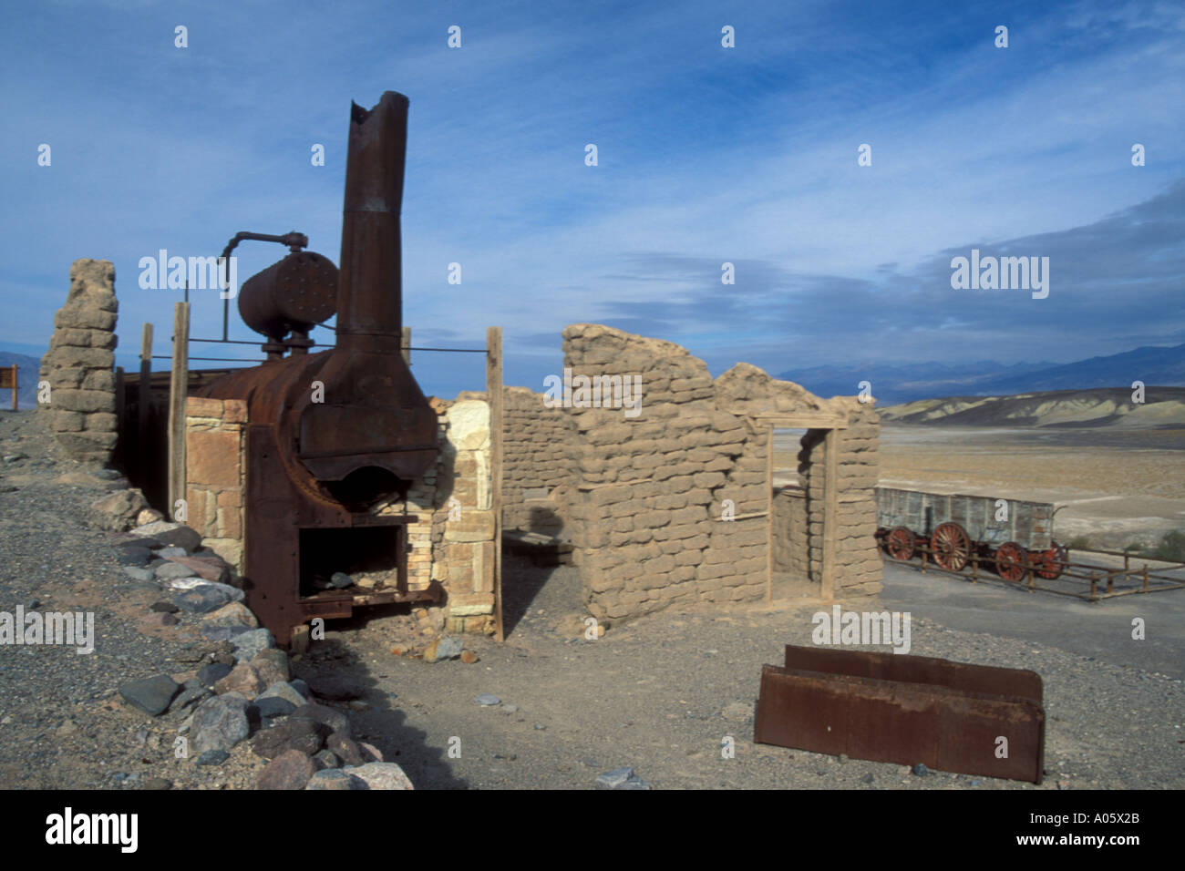Steam engine Harmony Borax Mine Death Valley National park California ...