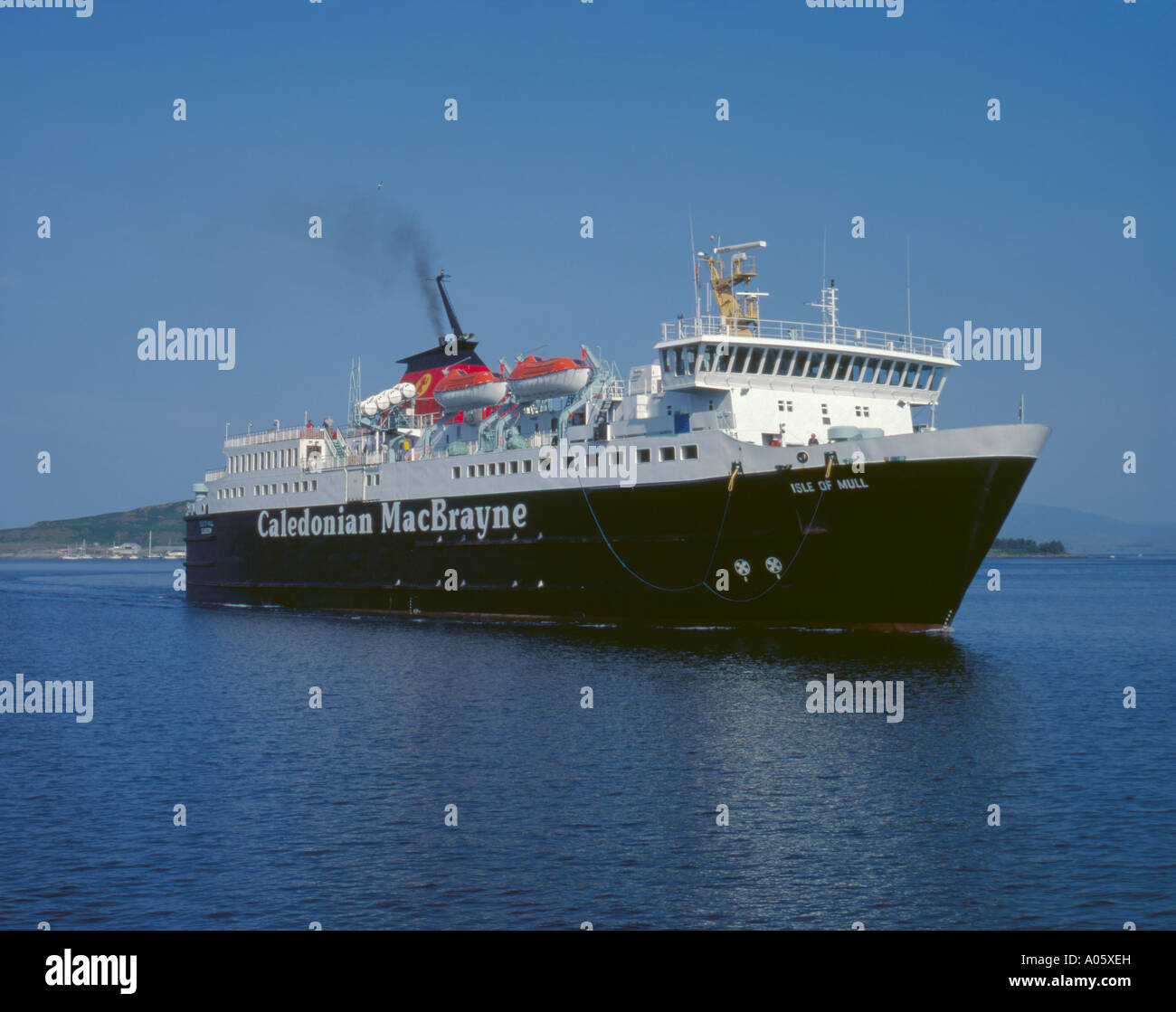 Caledonian MacBrayne ferry approaching Oban, Strathclyde Region ...
