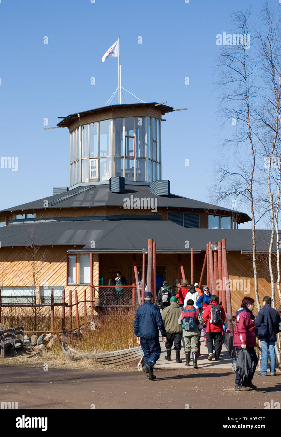 Birdwatchers entering Liminka Bay Nature Centre ( Liminganlahden ...