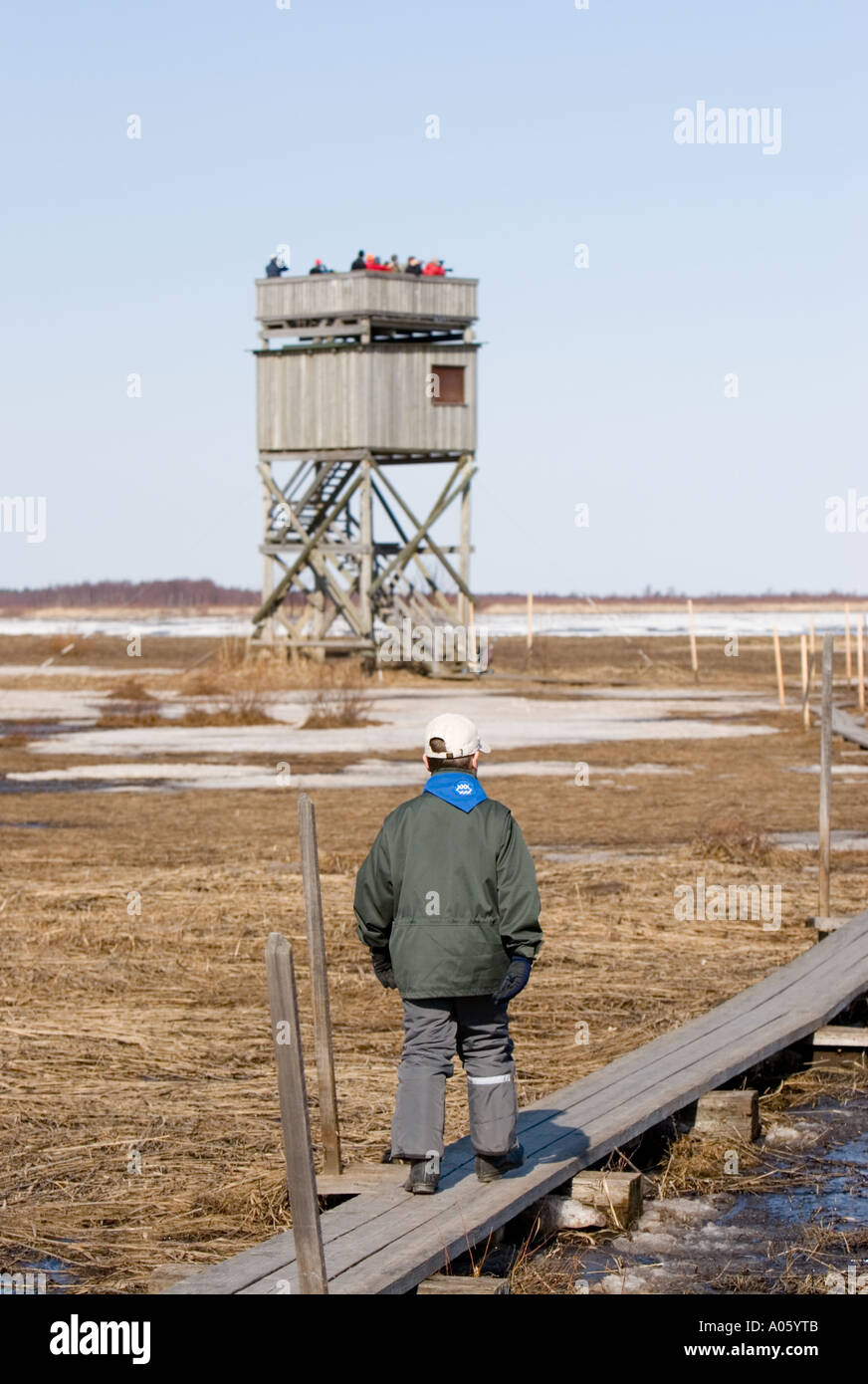 Young birdwatcher at Liminka Bay Nature Reserve heading to the ...