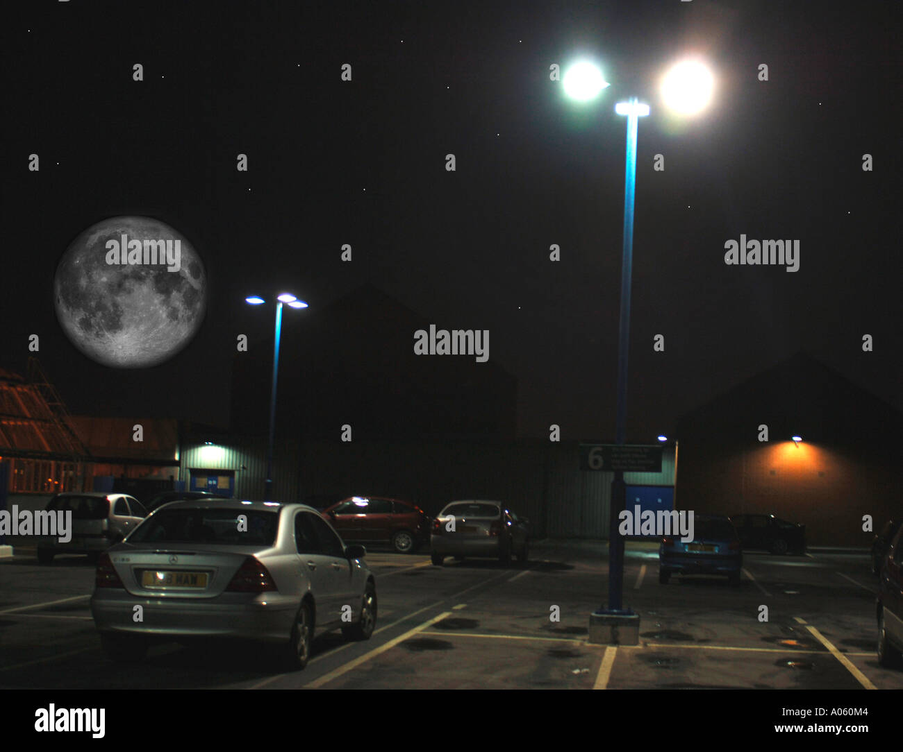 Dark night lights moon cars vehicles hi-res stock photography and ...