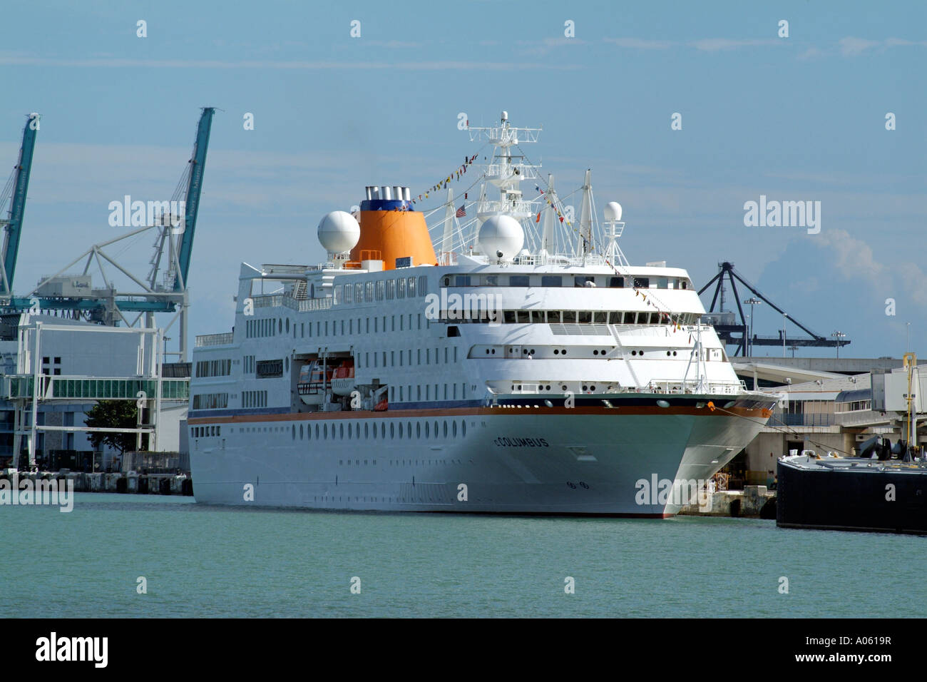 The c Columbus cruise ship Port of Miami Florida America USA Stock ...