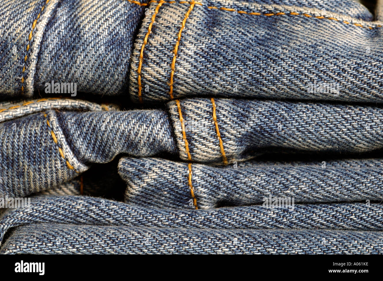 Stacked Blue Jeans Stock Photo - Alamy