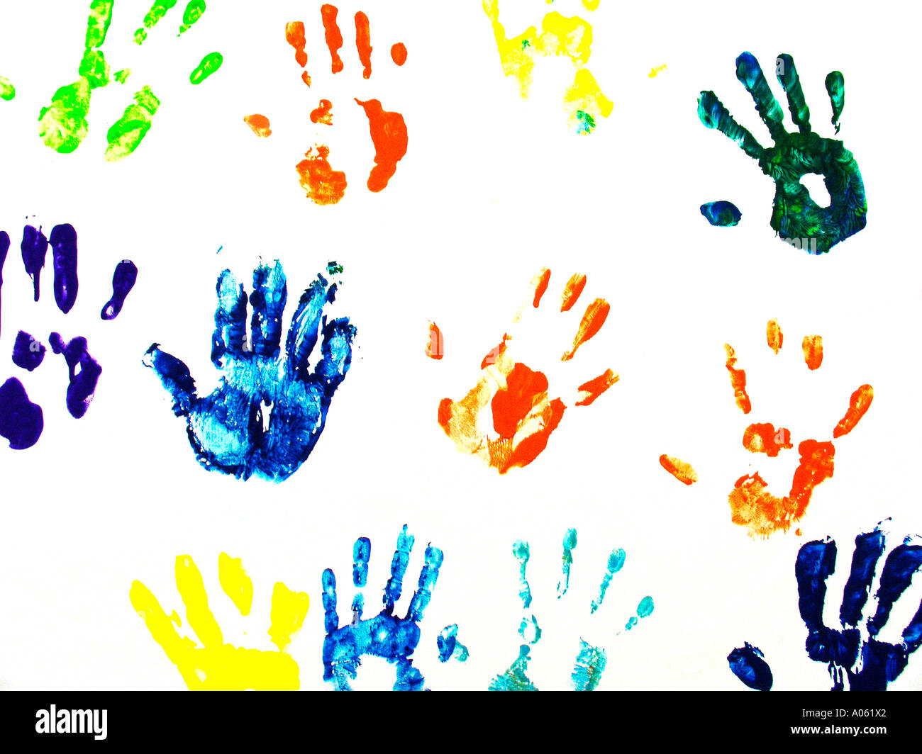 Hand print painting Stock Photo - Alamy