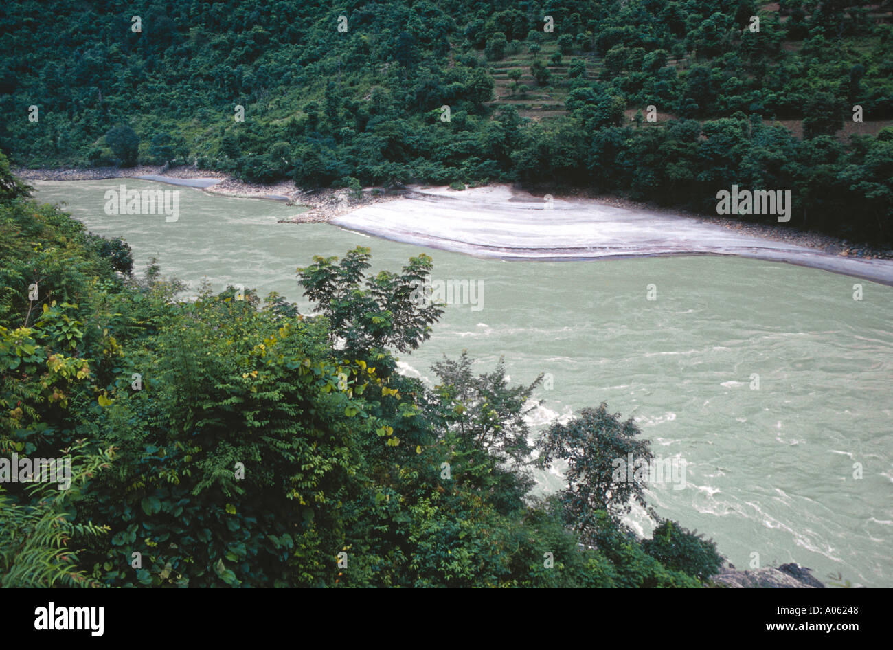 River and sand beach in Nepal Stock Photo - Alamy