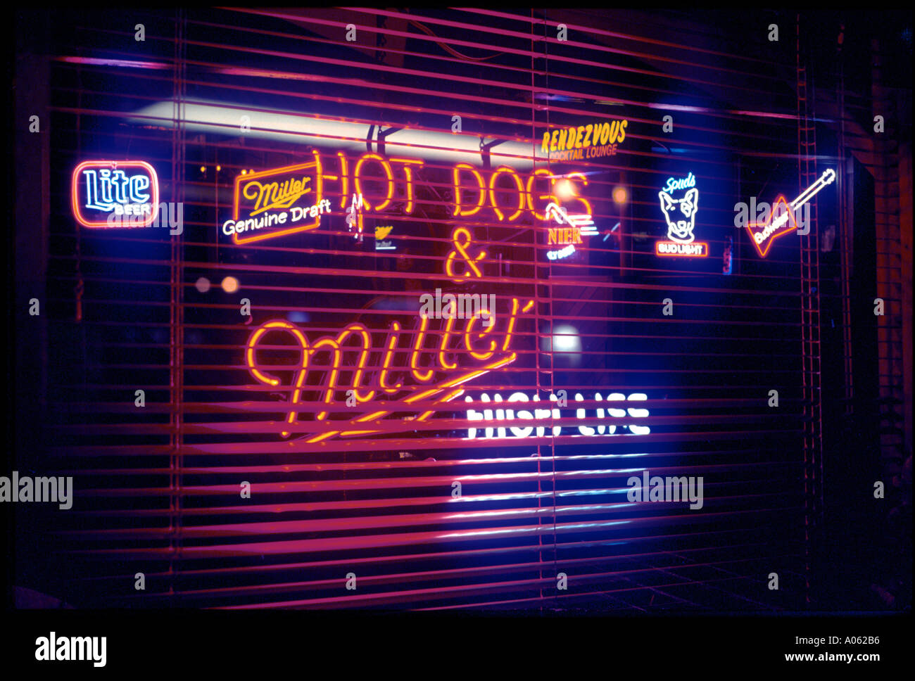 Neon Bar Signs Stock Photo - Alamy